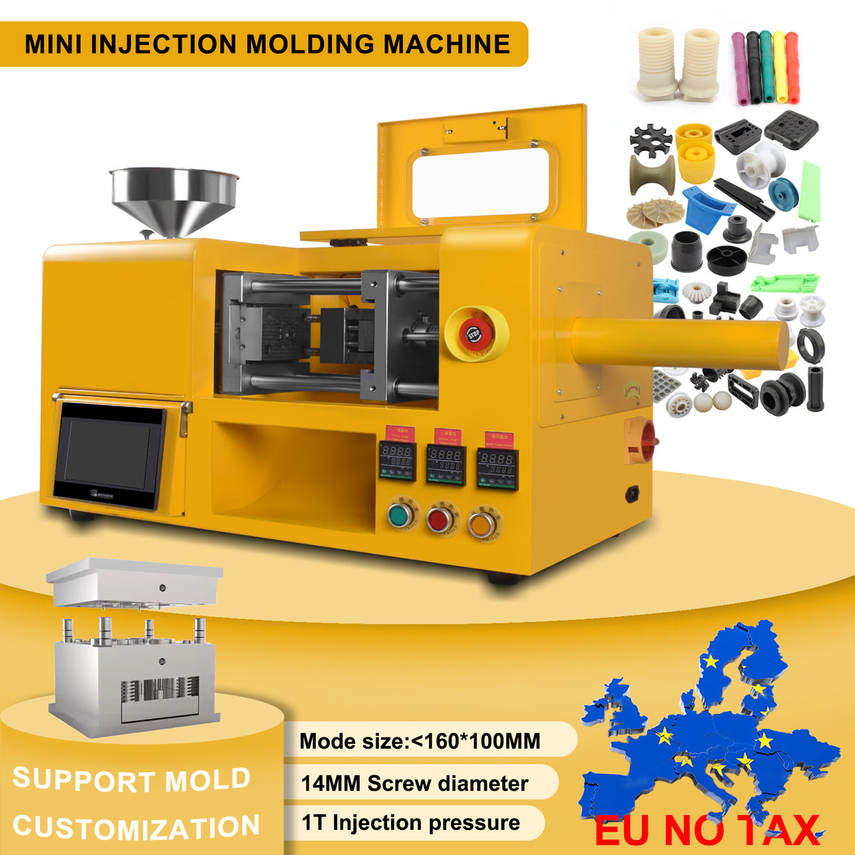 Small 1500W Injection Molding Machine Desktop ABS PVC PP Plastic Moldi ...