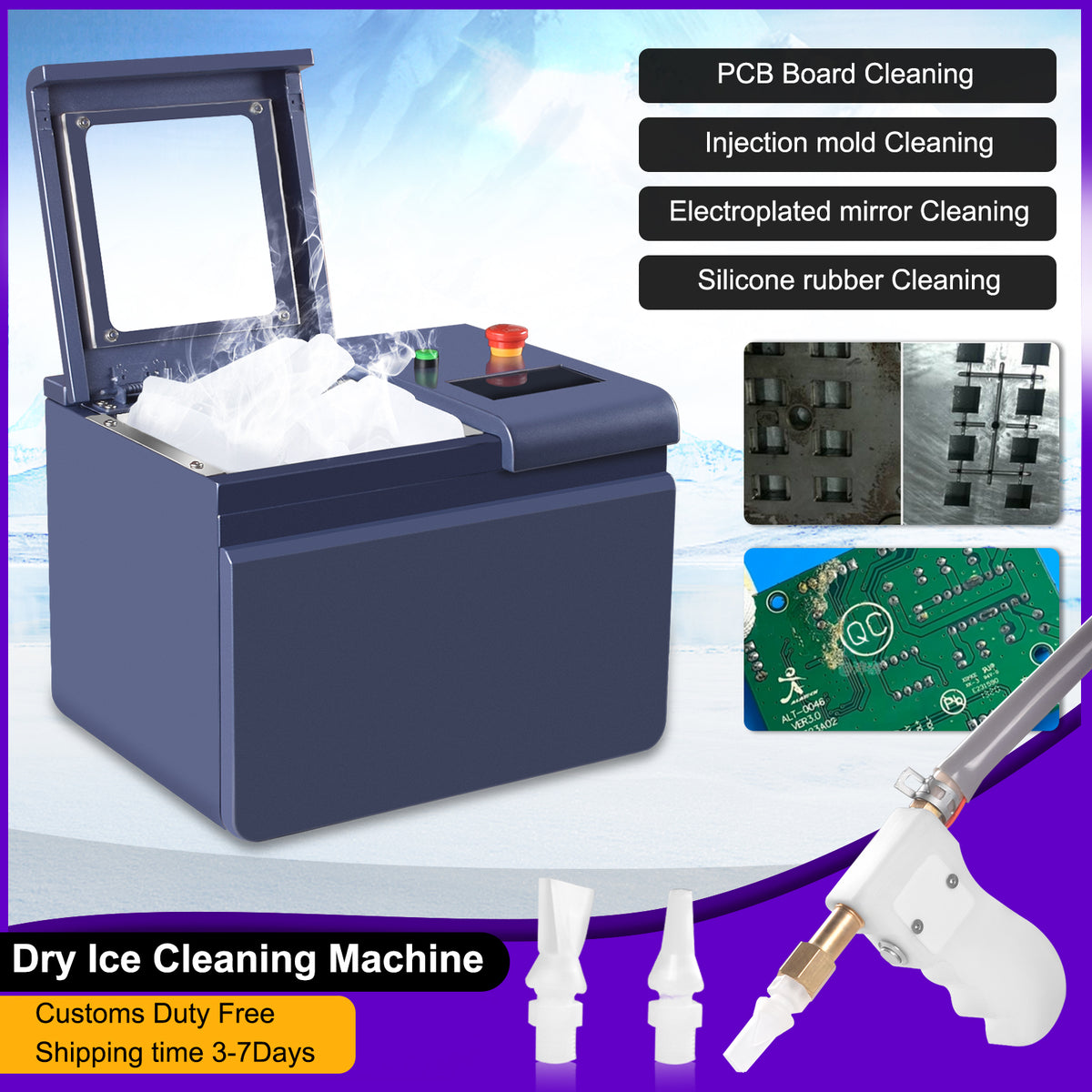 Mini portable handheld dry ice blasting cleaning machine PCB rosin rem ...