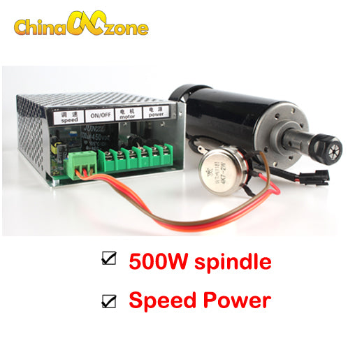 500W Air Cooled Spindle ER11 Chuck CNC 0.5KW Spindle Motor + 52mm clam ...